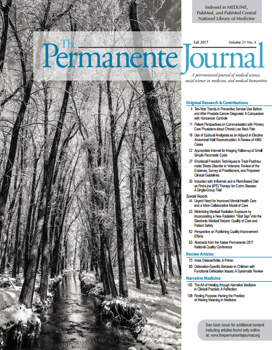 Fall Edition of the Permanente Journal Now Available - Permanente Medicine